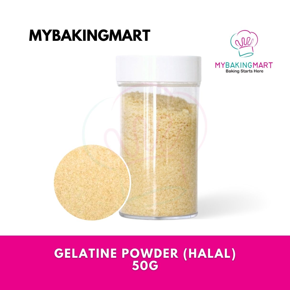 Gelatine Powder Serbuk Gelatin Halal 50g MyBakingMart
